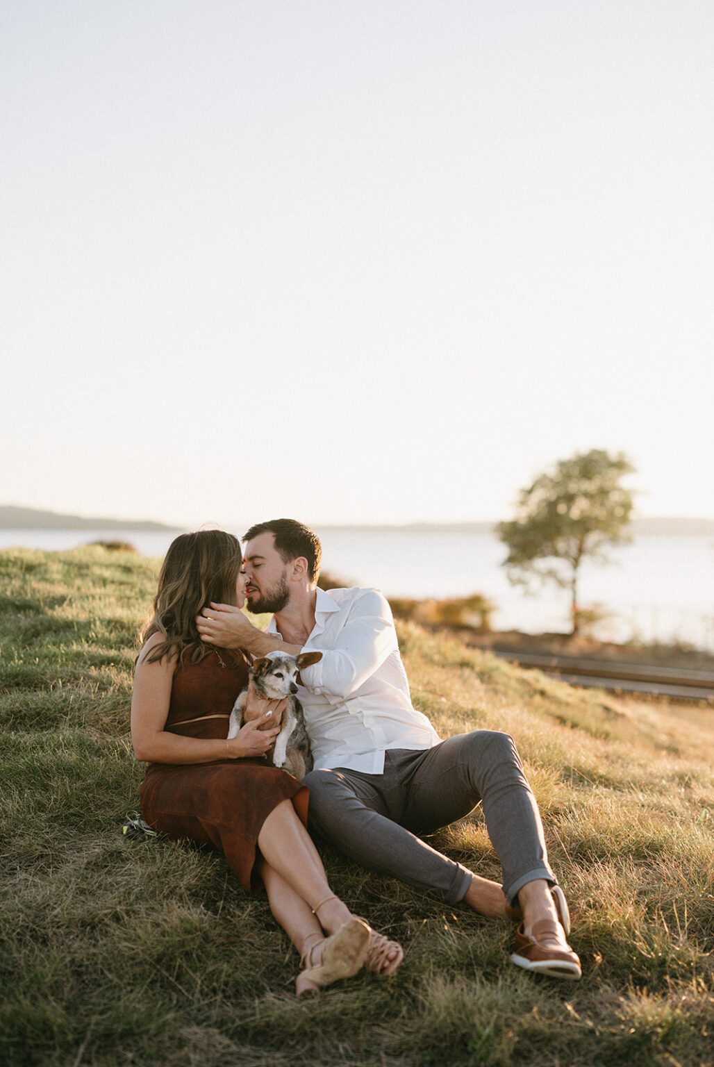Chambers Bay Engagement Session at Golden Hour